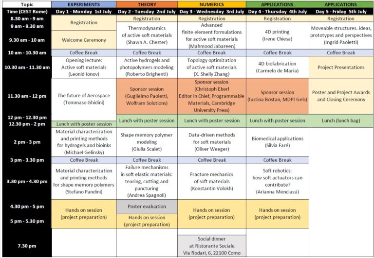 Program - Mechanics of Active soft Materials: Experiments, Theory ...